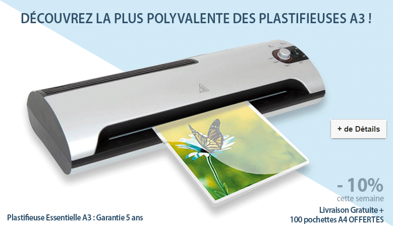 Plastifieuse A4, A3, A2 à Pochettes | Machine à Plastifier en Continu ...